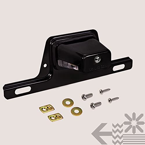 TRUE MODS LED License Plate Light for Trailer [Bracket Mount] [DOT FMVSS 108] [SAE L] [Black-Finish] [Waterproof] [12V DC] License Tag Lights for UTV ATV Trailer Truck RV Boat