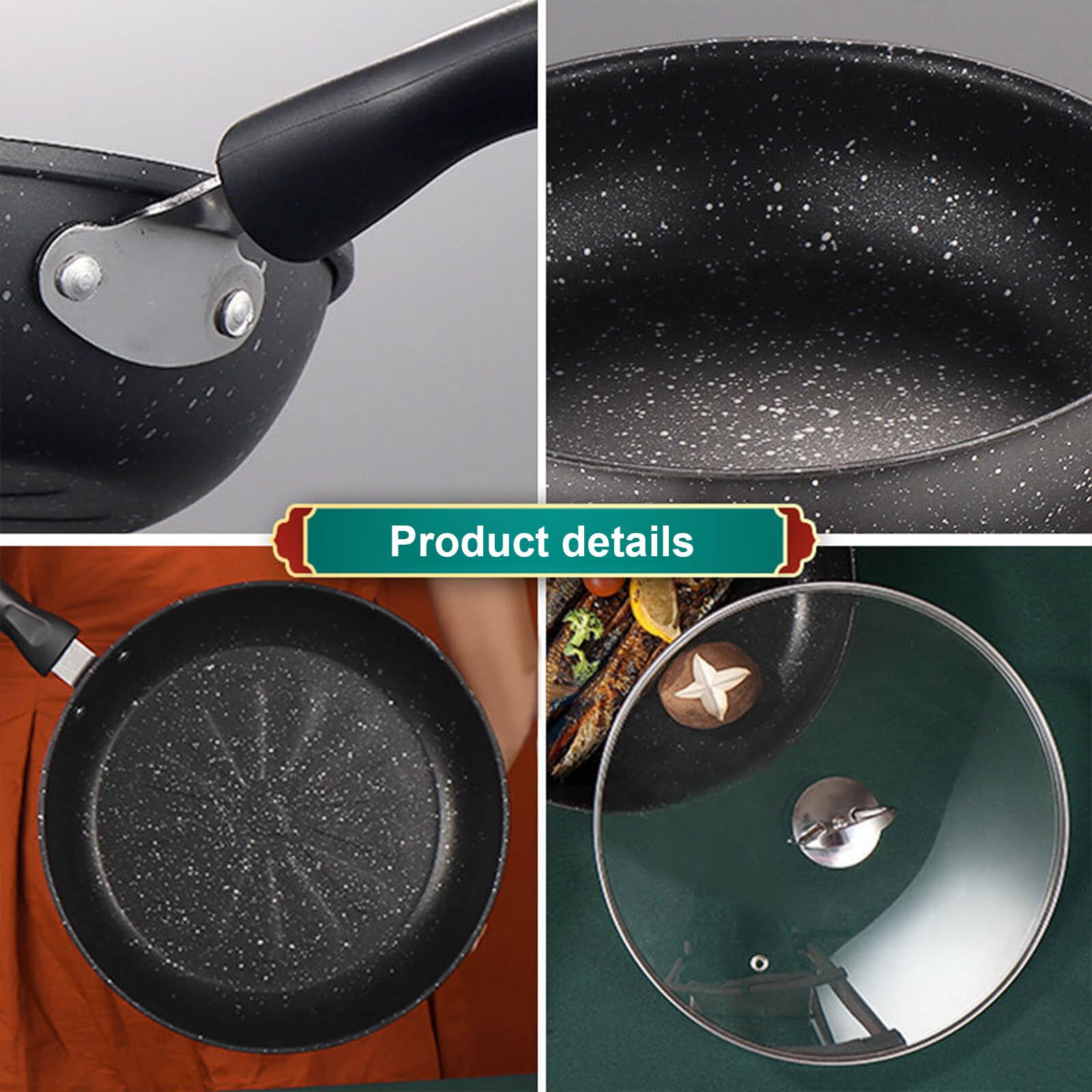 SunshineFace Egg Frying Pan Nonstick Frying Pan with Lid Mini Cooking Frying Pan Stainless Steel Frying Pans Smoke- Free Camping Stone Cookware, 6. 3 inch