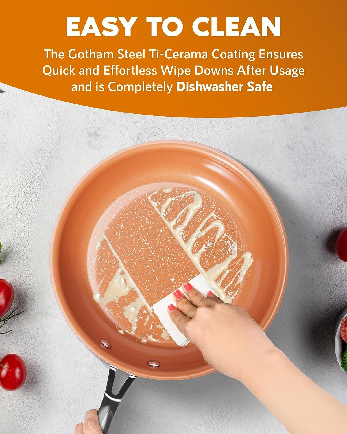 Gotham Steel 11 Inch Non Stick Frying Pan Nonstick Pan with Ceramic Copper Coating for Long Lasting Nonstick Frying Pan Skillet for Cooking with Stay Cool Handle, Oven/Dishwasher Safe, Non Toxic