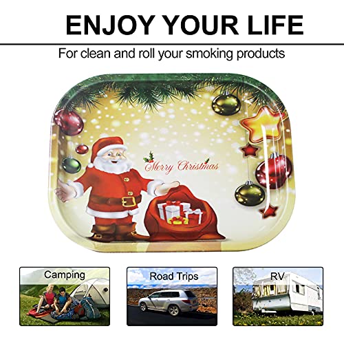 Premium Metal Tray with Soft Magnetic Lid,Small Metal Tray with Spill Proof Cover,Cute Decorative Trays,Perfect for Home and On-The-Go,7" x 5.5" (Green)