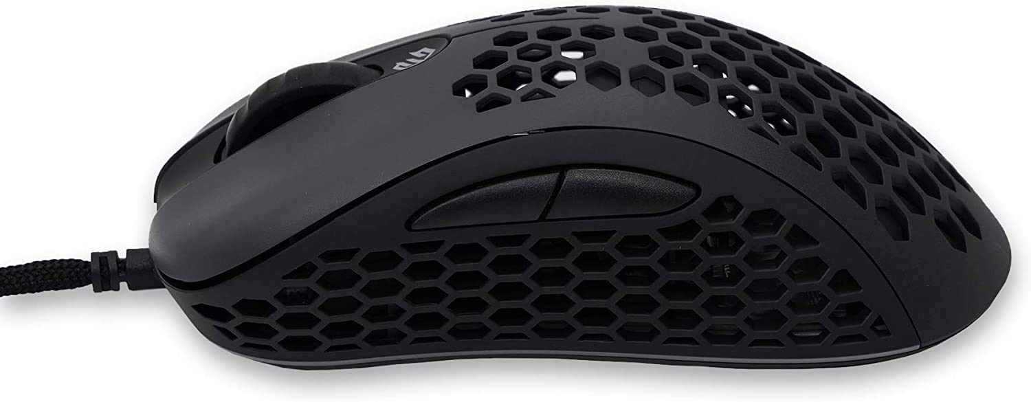 Gwolves Skoll SKL 2020 Edition 65g Ultra Lightweight Honeycomb Design Wired RGB Gaming Mouse up to 12000 DPI (Black) (Long)