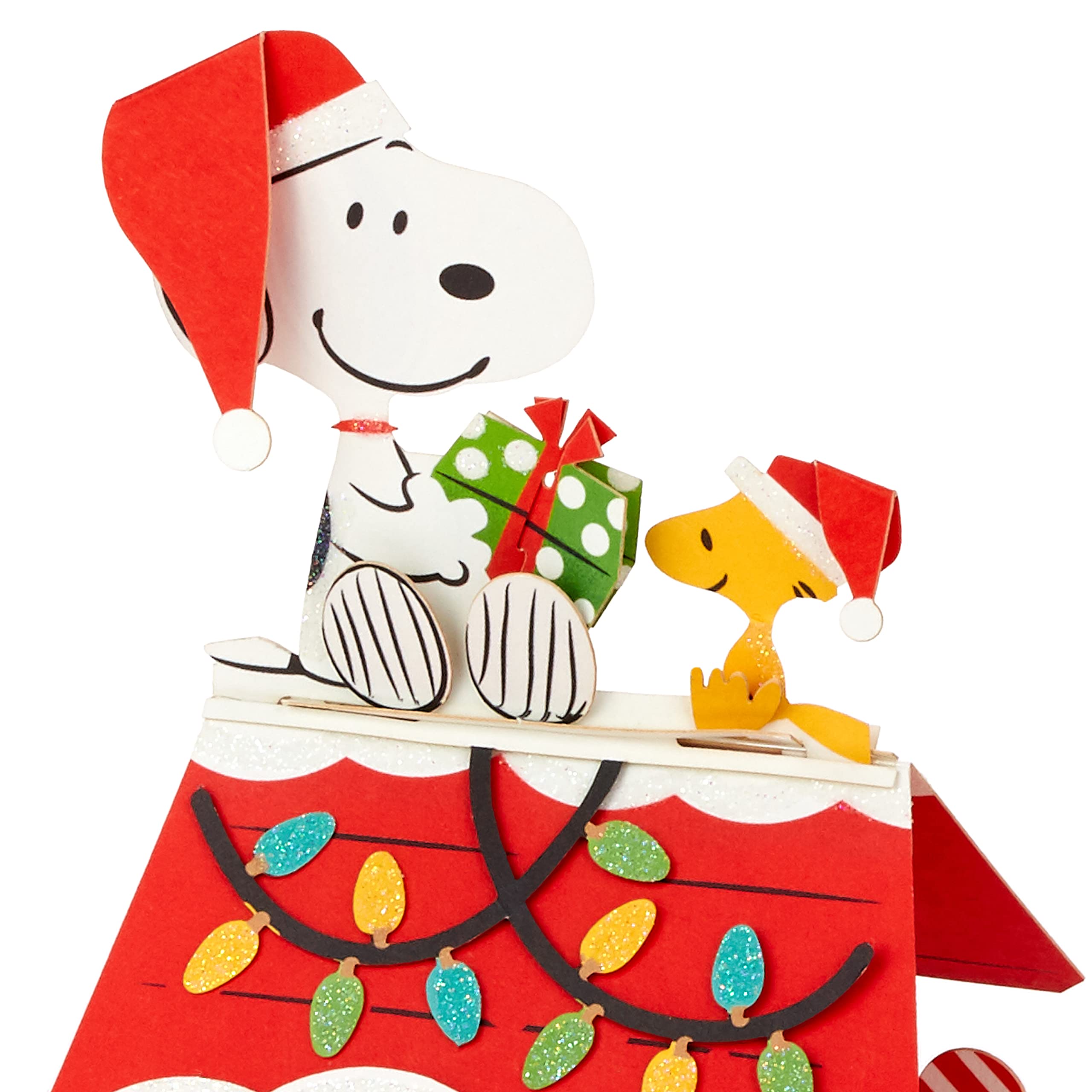 Hallmark Signature Paper Wonder Pop Up Christmas Card (Peanuts, Snoopy's Dog House)