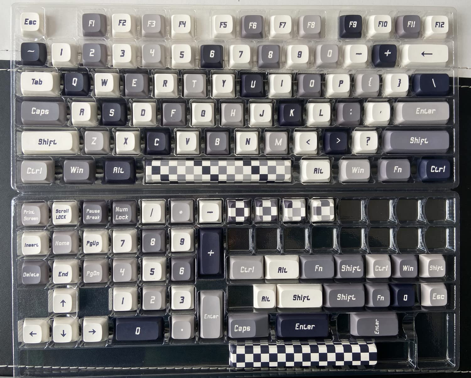 ZMX Retro Checkerboard Grid Theme keycap PBT Dye-Sublimation Custom Keycap, XDA Profile Personalized 125 Keycaps Set for MX Switch Mechanical Gaming Keyboard Accessory Keycap Set DIY(only keycap!)