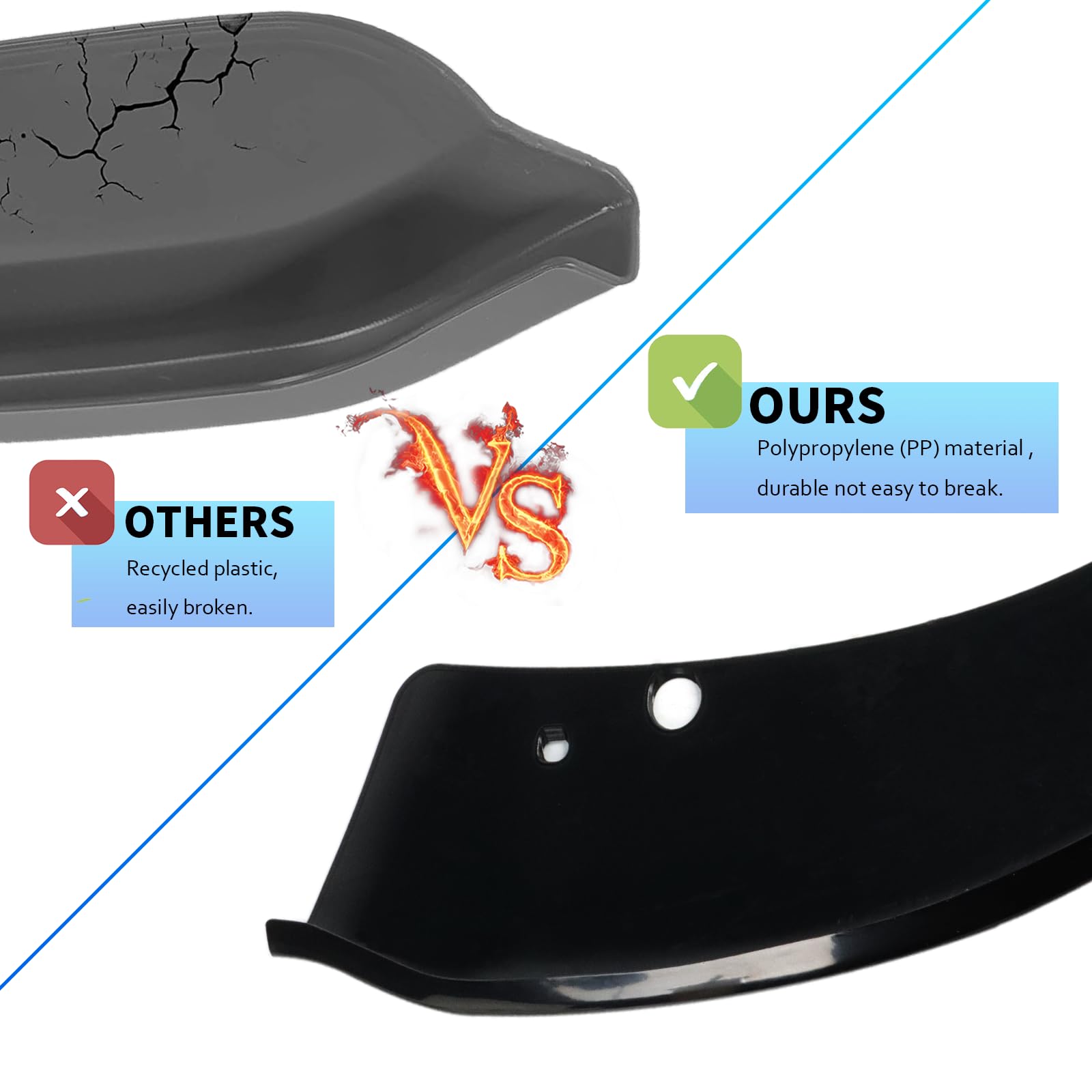 Front Bumper Lip Splitter Protector Cover Compatible with 2015-2021 Dodge Charger Hellcat SRT 392 / Scat Pack/RT Scat Pack/GT/RT, Black