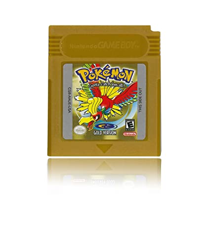 GB GBC Game Cassette for Pokemon 7 Colors,Compatible Nintendo GBC game console-USA (GOLD)