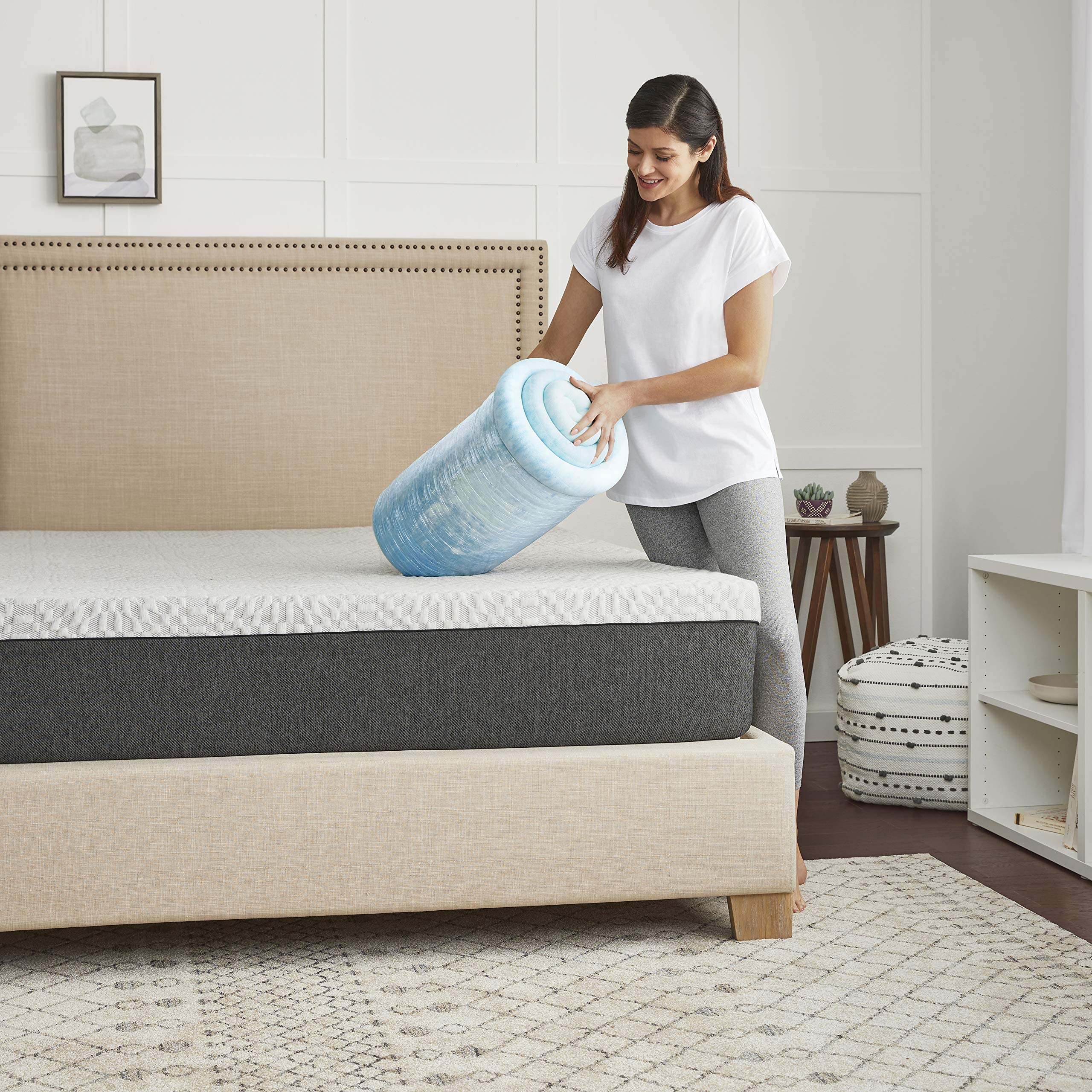 Sealy 3" SealyChill Gel Memory Foam Mattress Topper, King, White