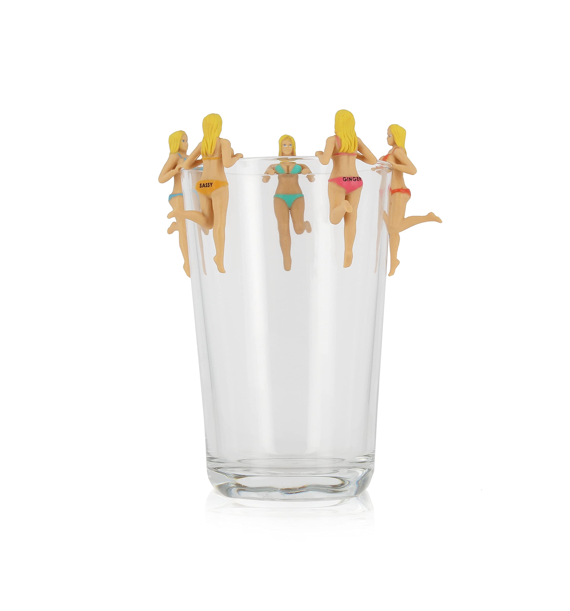 NPW Bosom Buddies Cocktail/Wine Glass Markers, 6-Count