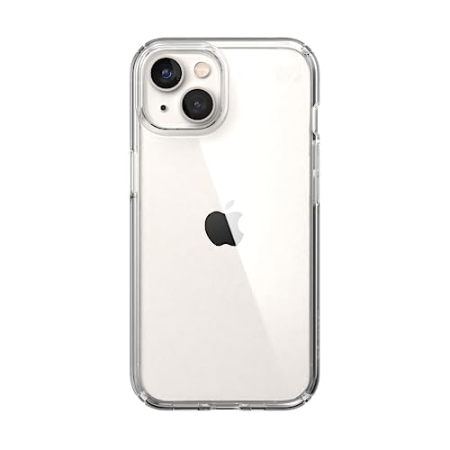 Speck Clear iPhone 14 & iPhone 13 Case - Drop Protection, Scratch Resistant Dual Layer Slim Phone Case for 6.1 Inch iPhones 14 - MagSafe Compatible - Anti-Yellowing - Presidio Perfect - Clear/Clear