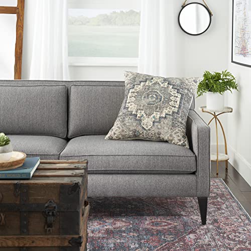 Nicole Curtis Pillow Persian Medallion Grey/Multi 24" X 24" Throw Pillow