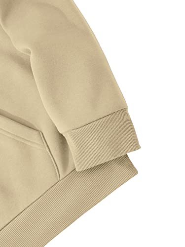 SOLY HUX Men's Letter Graphic Hoodies Long Sleeve Drawstring Pocket Casual Pullover Sweatshirt Khaki Letter M