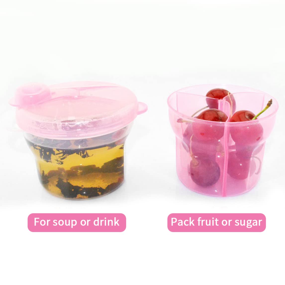 KUYYFDS Powder Formula Dispenser Non-Spill Rotating Milk Powder Three Layer Stackable Snack Cup Formula Dispenser Container Storage Pink Three-Layer Milk Powder Cup Milk Powder Dispenser,Milk Powder