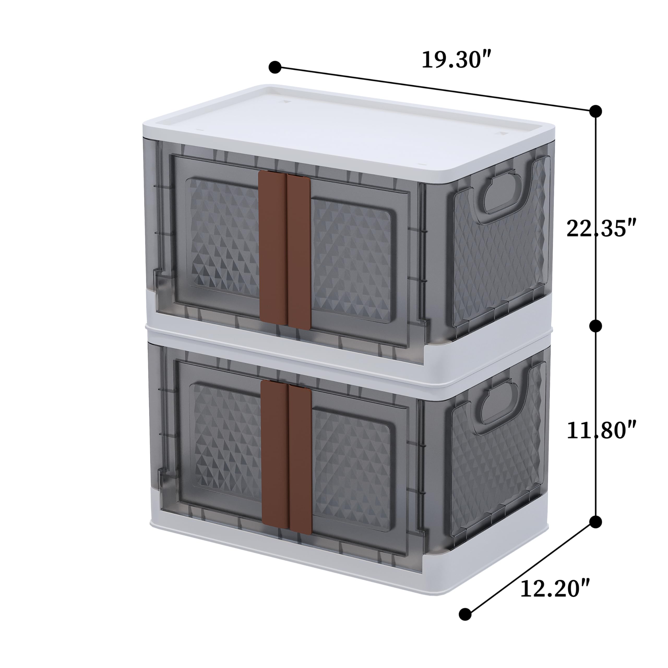 zunatu 8.4 Gal Plastic Storage Bins with Lids and Doors, Office Desk Organization and Storage Foldable Storage Baskets,2 Pack
