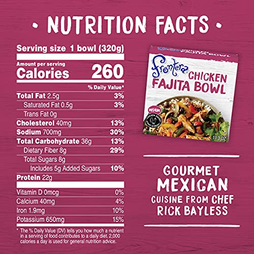 Frontera Chicken Fajita Bowl Frozen Meal, Medium, 11.3 oz
