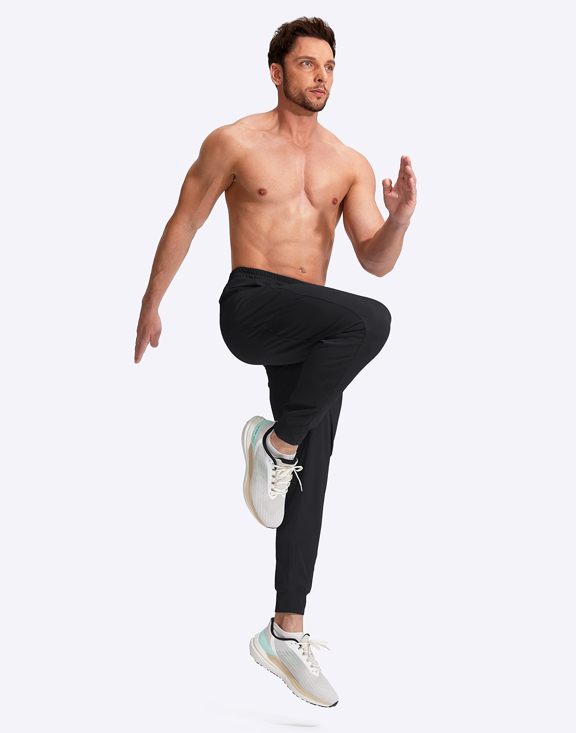 G Gradual Men's Joggers Pants with Zipper Pockets Stretch Athletic Sweatpants for Men Workout Jogging Running(Slate Blue, Small)