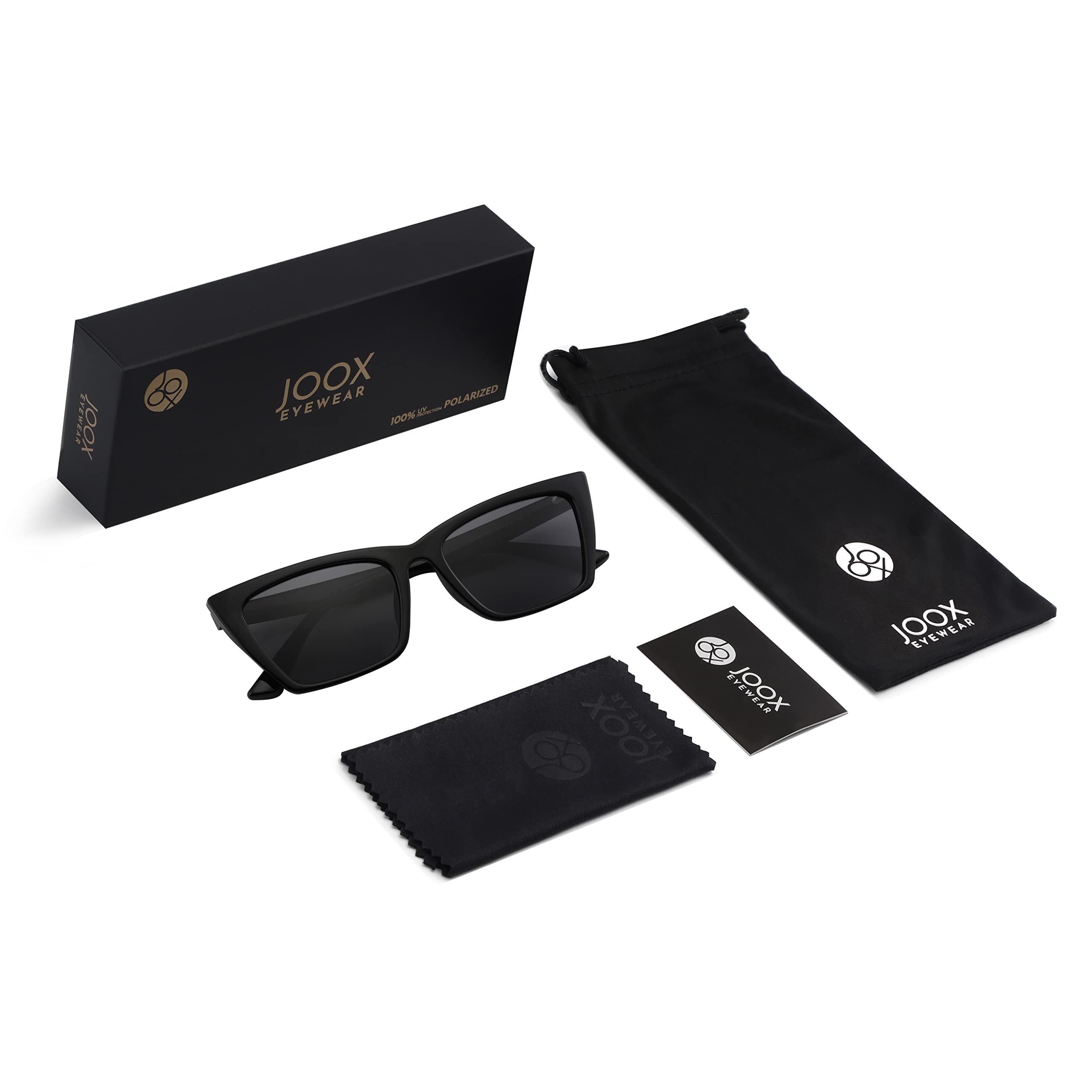 JOOX Polarized Classic Square Cat Eye Sunglasses for Women, Trendy shades with 100% UV protection
