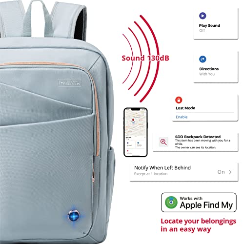 Swissdigital Design Women Laptop Backpack For Women With Apple Find My network,College Bookbags With USB Charging Port,Large Capacity Computer Backpacks For Work Business