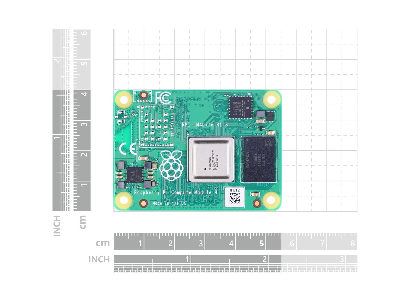 Raspberry Pi Compute Module 4-2GB RAM eMMC 0GB (Lite) Single Board (CM4002000) 64-Bit 1.5GHZ Quad-Core Processor Bluetooth 5.0 No Wi-Fi for Networked Ai Core and More (Raspberry Pi Official Genuine)