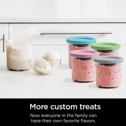 TYWAG 2/4Pcs Ice Cream Pints Cup, Ice Cream Containers with Lids for Ninja Creami Pints, Safe & Leak Proof Ice Cream Pints Kitchen Accessories for NC301 NC300 Series Ice Cream Maker (Blue+Green)