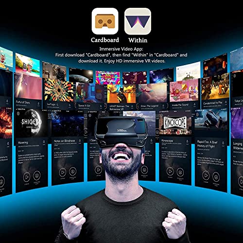 VR Headset with Controller, VR Glasses Compatible with 5.0-7.0inches iPhone & Android, 3D HD Virtual Reality Headset with Anti-Blue Light Eye Protected Lens for Kids & Also Adults