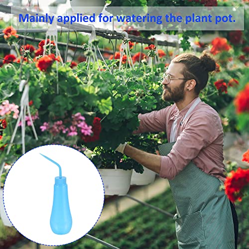M METERXITY 2 Pack Squeeze Bottle - Plant Watering Wash Bottles Bent Tip Mouth Plastic, Apply to Indoor/Outdoor/Garden (250ml Blue)
