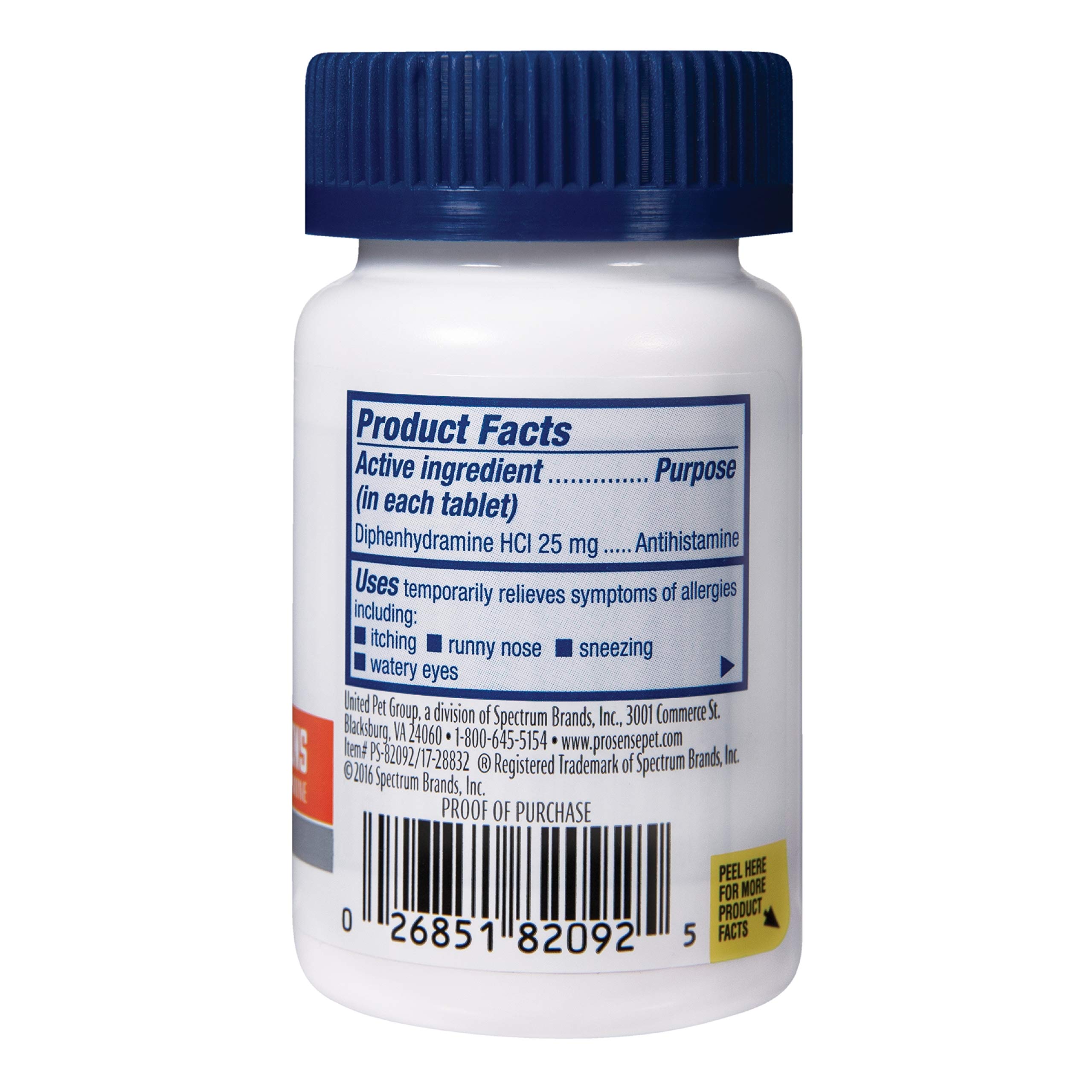 Pro-Sense ProSense Itch and Allergy Solutions 100 Count, for Dogs, Antihistamine