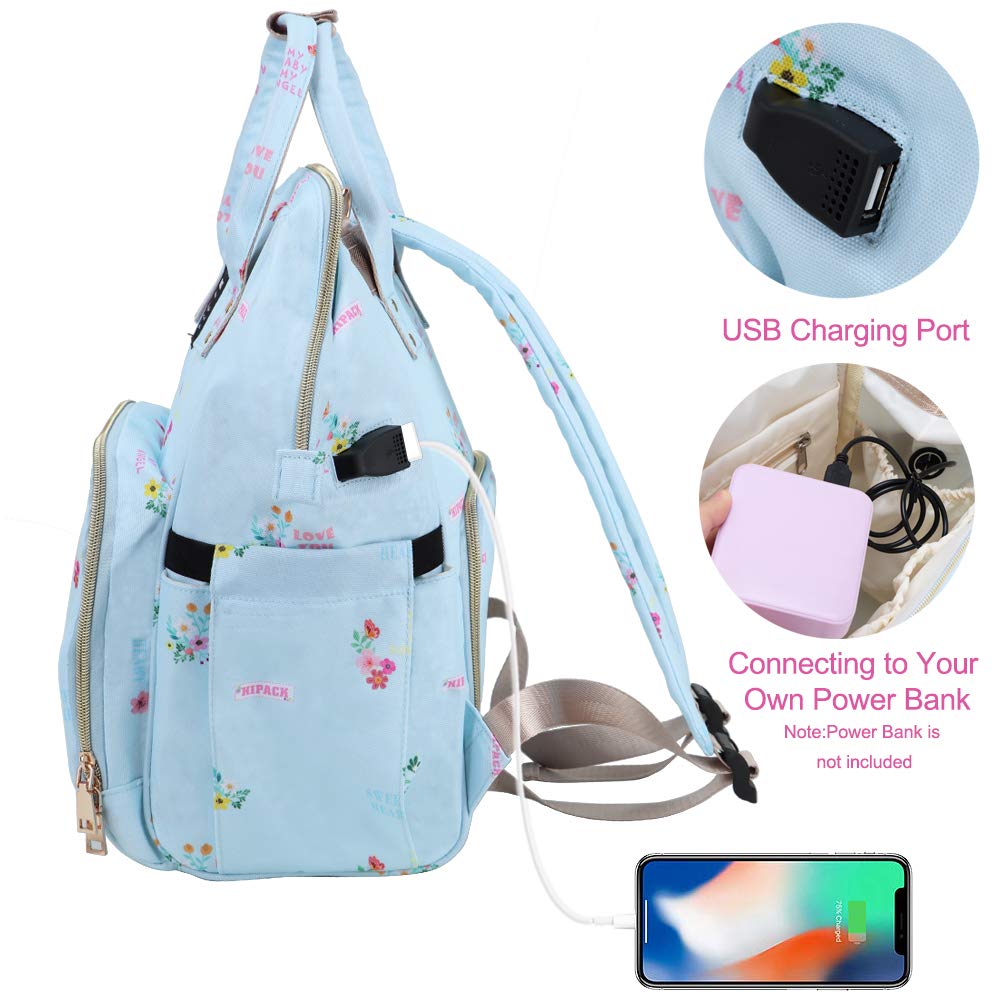 Funnideer Diaper Bag Backpack,Large Capacity Diaper Bag for Mom/Dad with USB Charging Port,Stroller Straps,Multi-Function Waterproof Backpack Nappy Bags for Baby Care, Durable and Fashionable