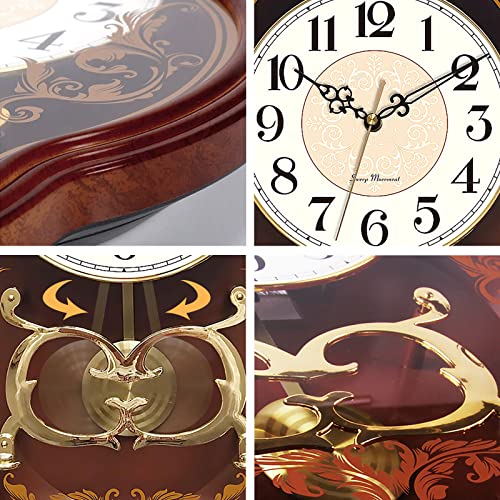 YEQKINIG Wall Clock 15 inch Large Silent Clock, Battery Powered, No Ticking Quartz Pendulum Clock,Wall Clock for Living Room Decor,Suitable for Bedroom、Bathroom、Farmhouse、Kitchen...