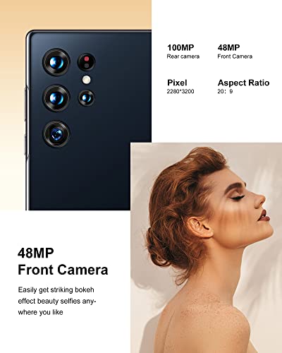 SANSHREUNI Smartphone Unlocked, 5G Dual Sim Cell Phones, 4G+128GB C21 Ultra Unlocked Smartphones, 6.8 inch Android Smartphones 7300mAh | Fingerprint Lock Face ID (Black)