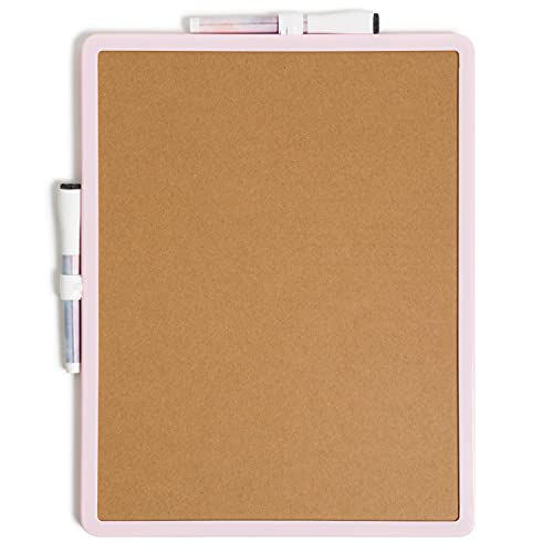 U Brands Contempo Dry Erase Board Set, Pink Soft Dye, Office Supplies, Includes Markers, Magnets, 11β x 14β, 15 Pieces