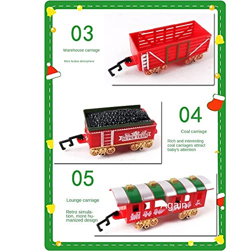 UJIKHSD 14 PCS Christmas Electric Train Set with Sound & Light, Remote Control Train Toys, Cargo Cars & Tracks, Toy Train for Kids Boys 3 4 5 6 7 8 Year Old Surprise Gift