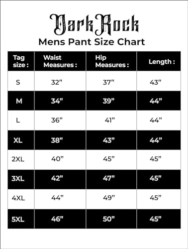 Gothic Men's Bondage Gothic Cyber Pant Chain Techno Rock Punk Shorts Trouser Pants/USA (36) Black/Red