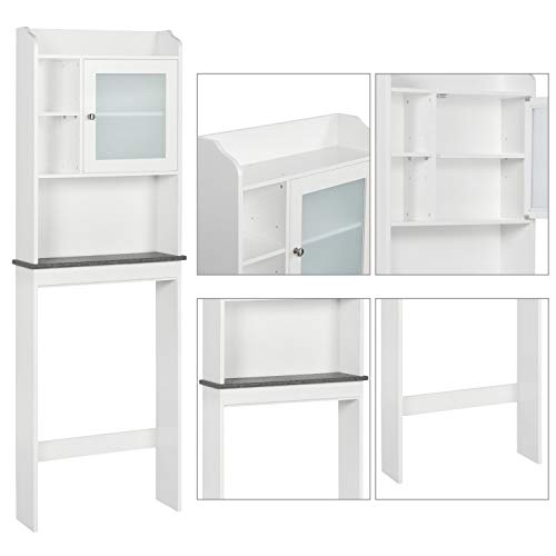 Yaheetech Over The Toilet Cabinet, Space-Saving Bathroom Cabinet w/Adjustable Shelves, 7.4in D x 23.2in W x 68.9in H