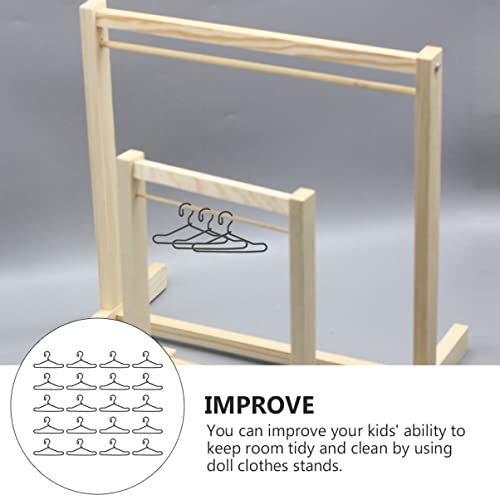 SAFIGLE 25pcs Simple Sturdy Miniature Dress for House Small Coat Clo Hangers Plastic Holders Clothes Black Outfit Holding Rack Clothing Mm Practical Support Hanging Wire Accessories