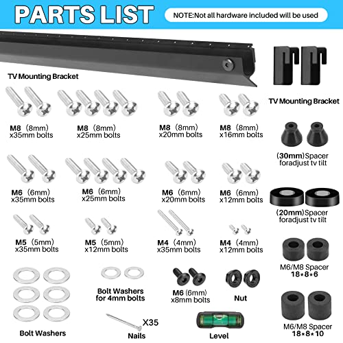 No Stud TV Mount for All Brand 32-75Inch TVs, Universal Studless TV Drywall Mount Bracket for Flat Screen TVs Monitors, Low Profile, Loading Capacity 150lbs, Vesa 200x100 to 600 x 400mm