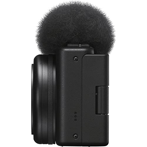 Sony ZV-1F Vlogging Camera (Black) (ZV1F/B) + Case + 64GB Card + Card Reader + Flex Tripod + Memory Wallet + Cap Keeper + Cleaning Kit (Renewed)