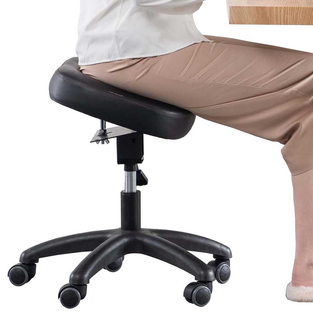 YEMOMSEAT Footrest Stool for Chair,Height and Angle Adjustable, Ottoman Stool for sitting, Kneeling chair with Angled Seat for Better Posture,Black