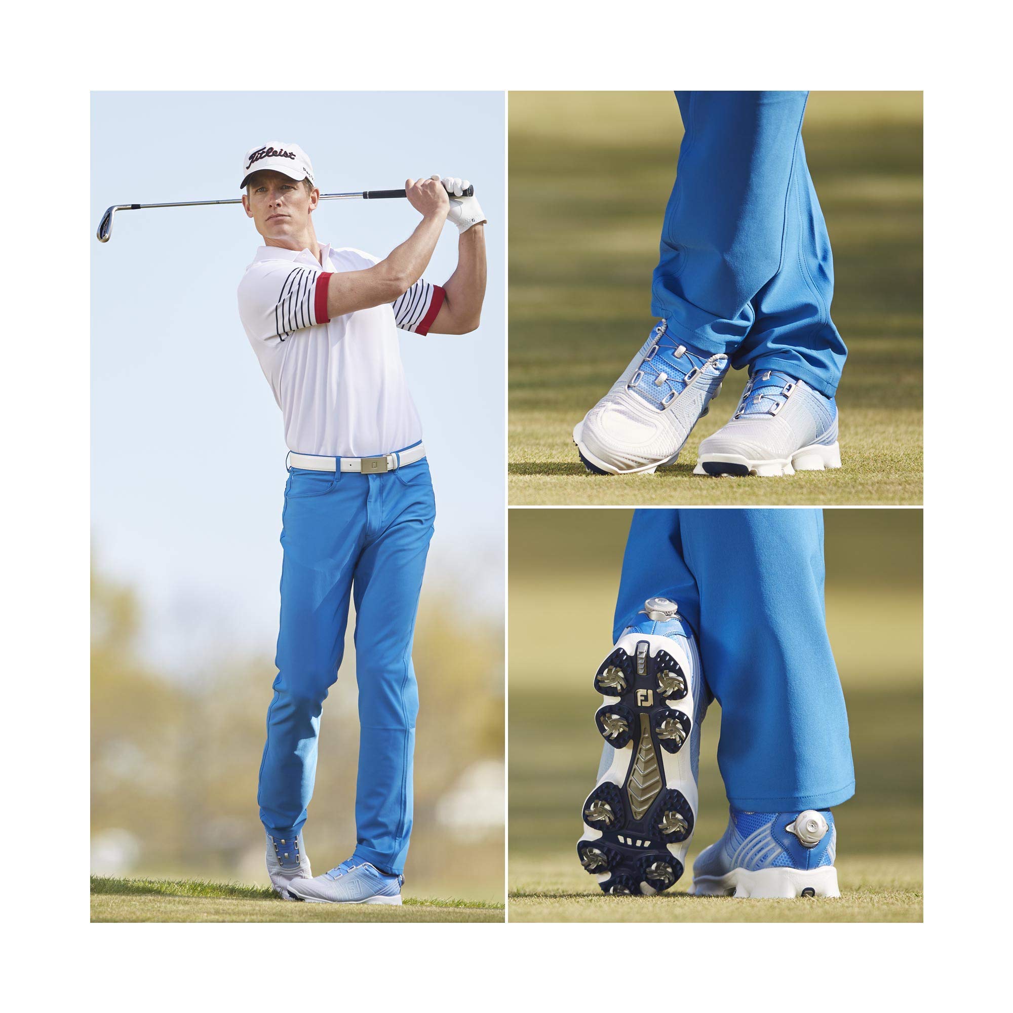 FootJoy Men's Hyperflex II Boa-Previous Season Style Golf Shoes Silver 9.5 M Blue, US