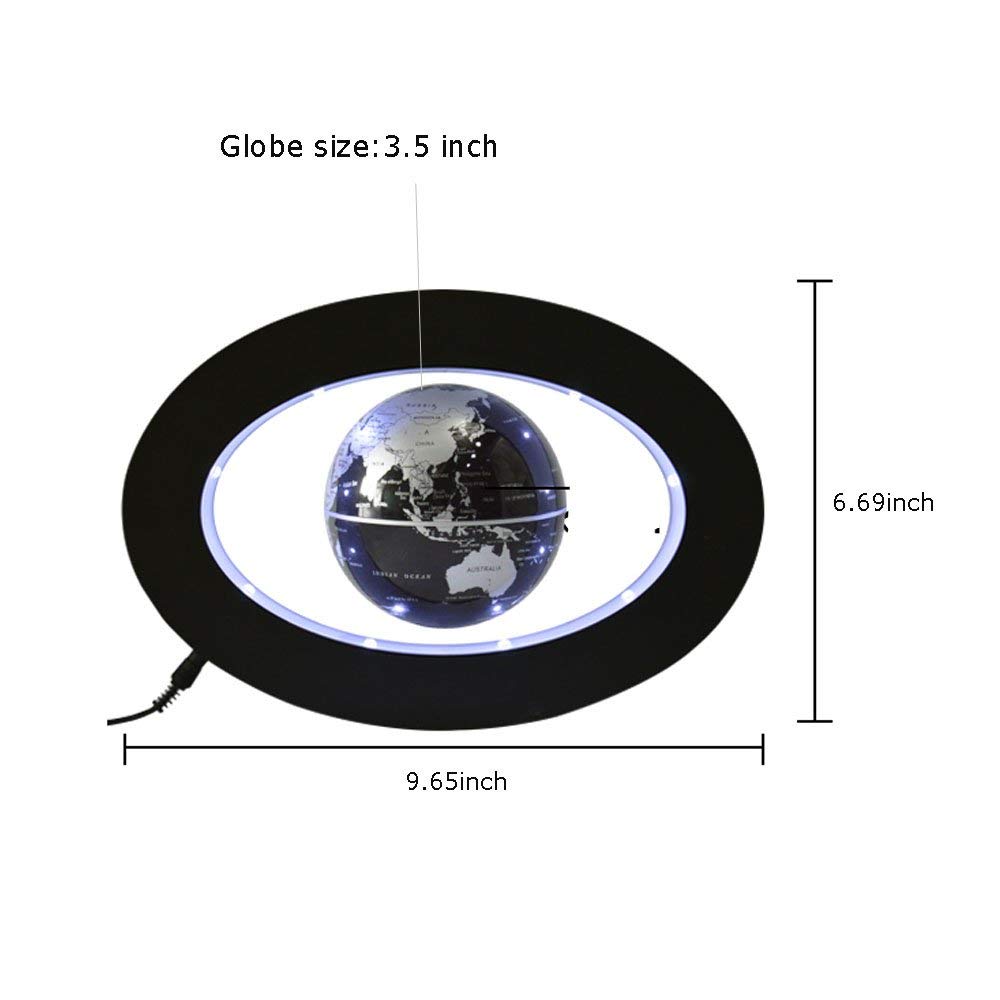 FUZADEL Magnetic Levitation Floating Globe Levitating Globes Floating Desk Levitation Floating World Globe Magnetic World Map LED Night Light Globe Magnetic Levitation Globe Lamp (Valentines Gift)