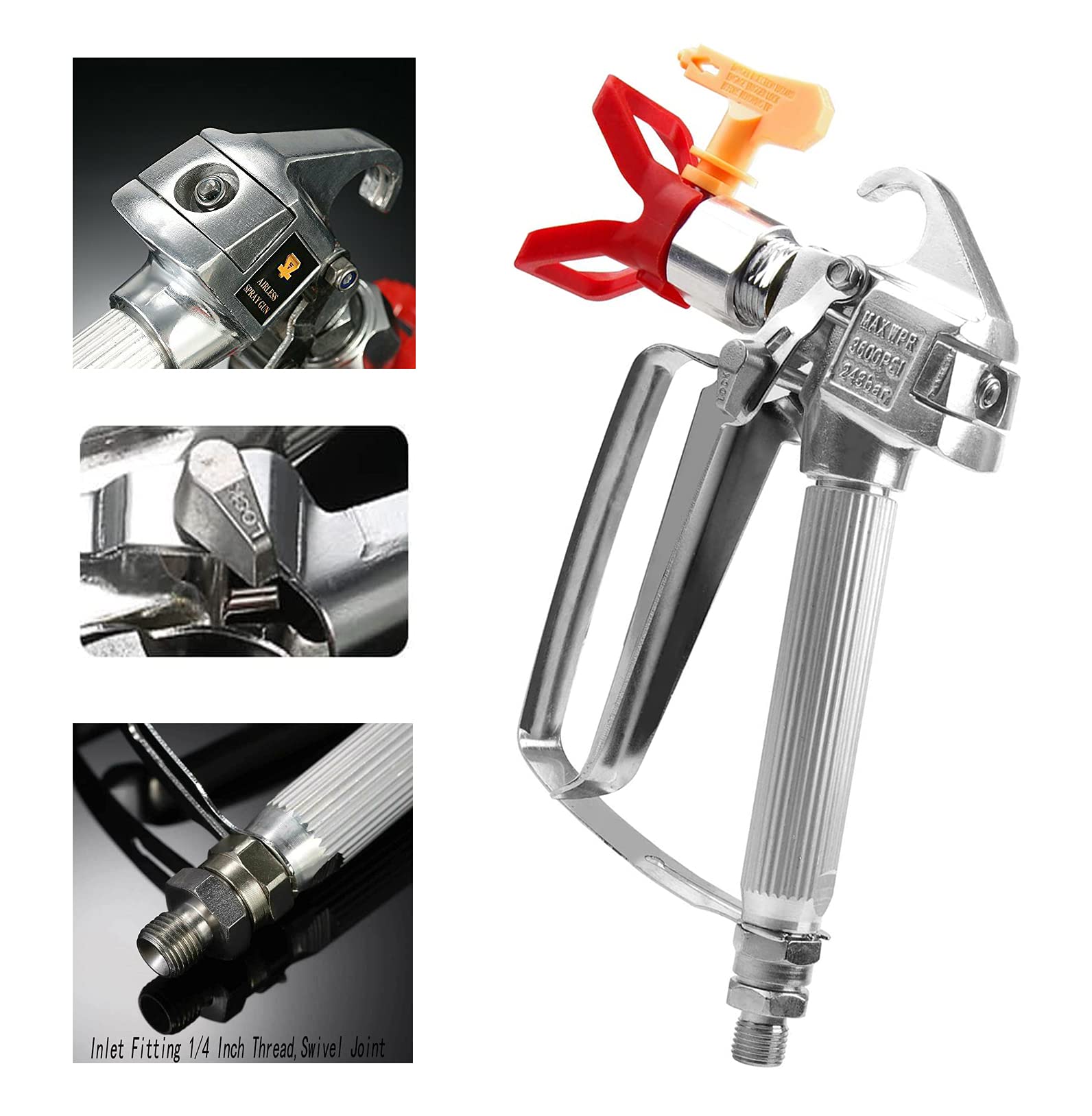 Tpaitlss Airless Paint Spray Gun,Airless Spray Gun with 517 Tip Fit Most airless Paint Sprayer