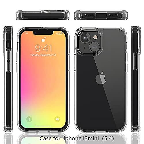 Puxicu Clear Cover for iPhone 13 Mini Case, iPhone 13 Mini 5.4 inch Case, Minimalist Acrylic Phone Case, Transparent, Lightweight