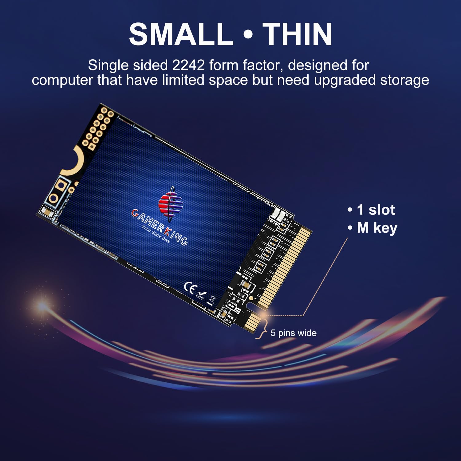 Gamerking SSD M.2 2242 512GB NGFF Internal Solid State Drive High Performance Hard Drive for Desktop Laptop SATA III 6Gb/s M2 SSD (512GB, M.2 2242)