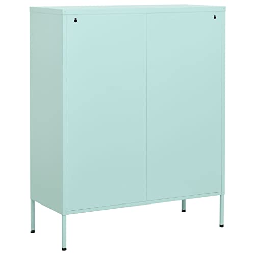 QZZCED Storage Cabinet with Doors, Console Table Sideboard Buffet Cabinet with Storage, for Living Room, Dining Room, Entryway, Kitchen,Mint 31.5"x13.8"x40" Steel