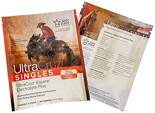 UltraCruz Equine Electrolyte Plus Supplement for Horses, 30 Single Servings (30 Day Supply)