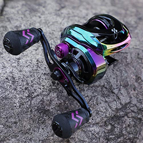 Sougayilang Baitcasting Reels - Colorful Fishing Reel, 8.0:1 Gear Ratios, 9+1 BB, Magnetic Braking System - Right