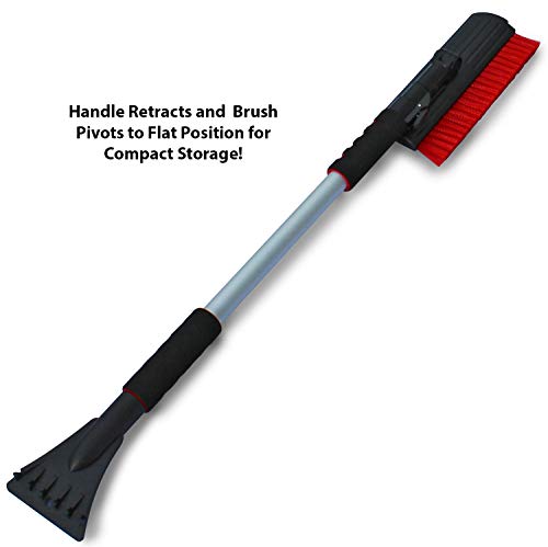 Flexible Flyer Extendable Car Ice Scraper, Snow Brush Broom & Windshield Squeegee for SUV Truck