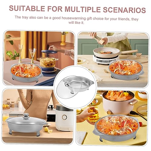 YARNOW Buffet Food Holder Flat Buffet Tray Rectangular Buffet Serving Plate Stainless-Steel Plate for Buffet Grilled Fish Plate Food Rack Chafing Dish Dining Table Metal Stainless Steel