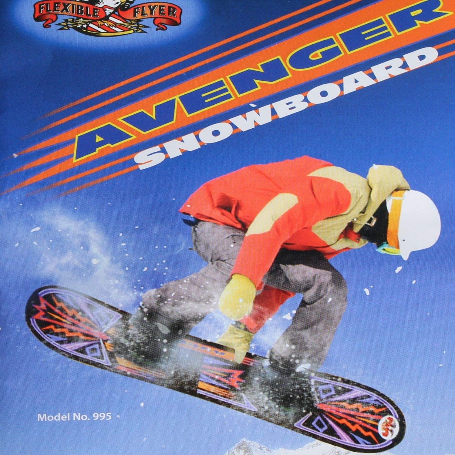 Flexible Flyer Avenger Kids Beginner Snowboard. Youth Plastic Snowboarding Toy Slider, 90 cm, 37 x 8 x 3 inches, Black