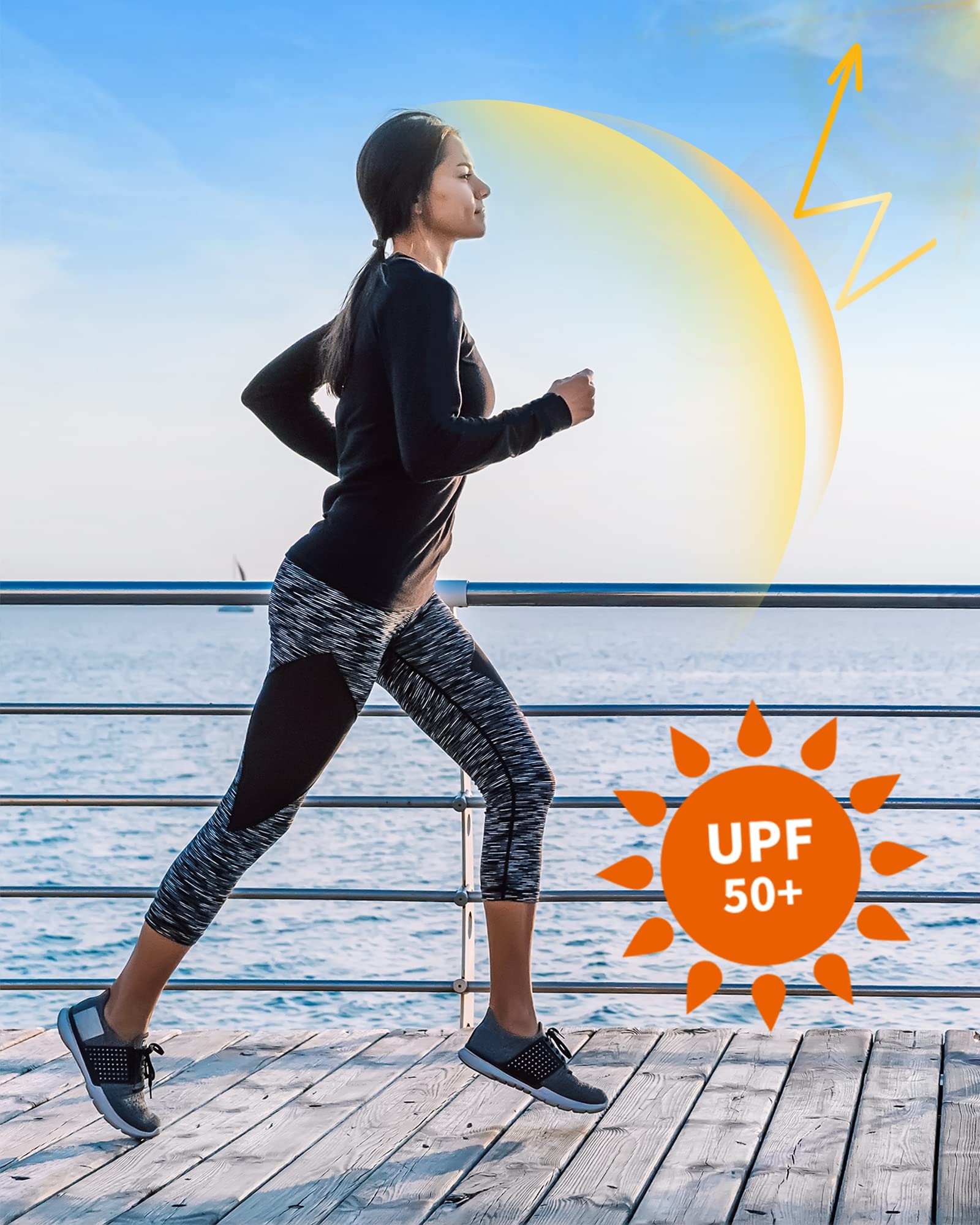 G4Free Women's Long Sleeve Shirts UPF 50+ Sun Protection SPF Quick Dry T-Shirt Hiking Shirts(Peacock Blue,L)