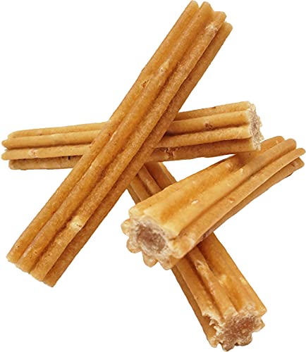 Yellow Yak Churro Chew | USA Made | Lactose - Soy - Grain - Gluten Free | for All Dogs | 4 Churro Chews | Real Cheese & Peanut Butter Flavor