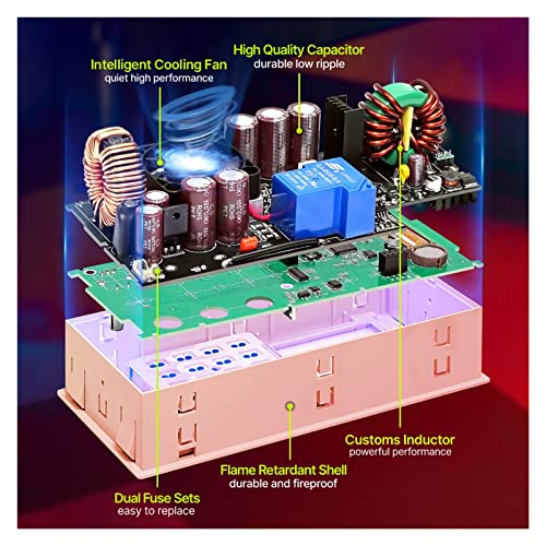 QYTEC Linear Regulator DC Adjustable Step Down Voltage Bench Power Supply Buck Converter & Regulated Switching Adjustable Variable Coarse and Fine Adjustments Voltage Regulator Linear Power Supply